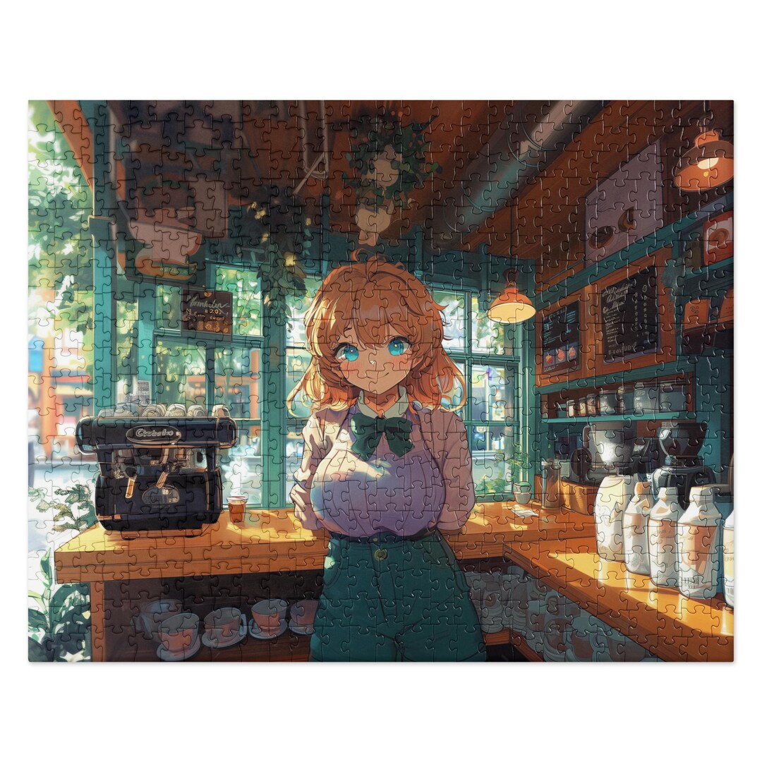 Anime Cafe Girl Jigsaw Puzzle Comes in 252 and 520 Piece Variants - Etsy