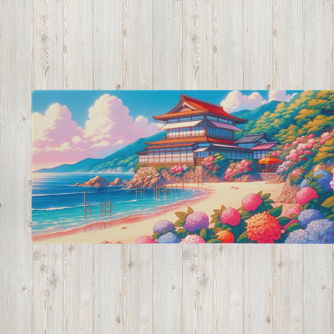 Anime Mouse Pad Sunny Serenity Japanese Beach Edition Gaming Mouse Pad ...