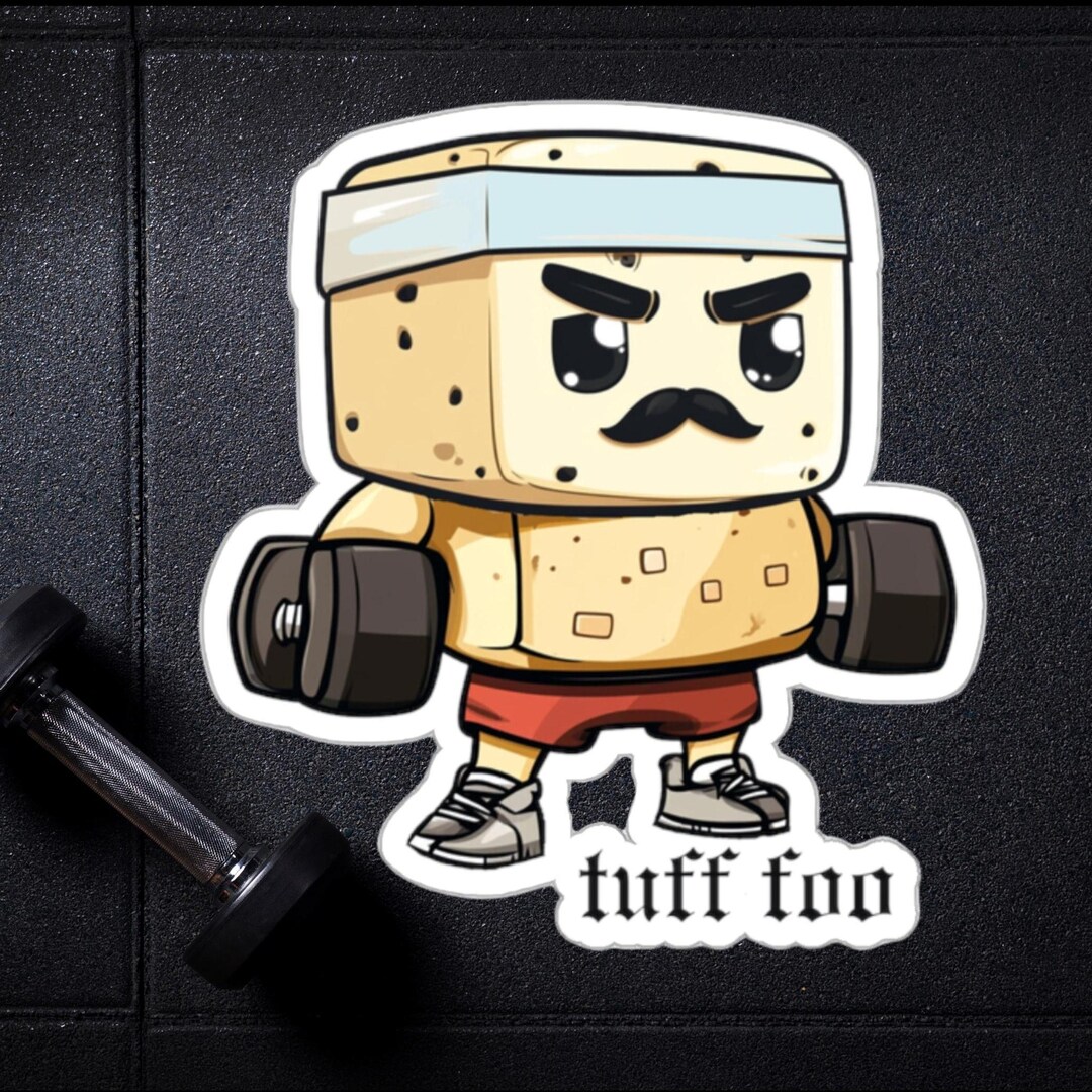 Tuff Foo Tofu Sticker, Gym Ready Tofu, Funny Vegan, Vegan Fitness ...