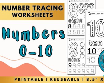 Number Tracing Worksheets, Traceable Numbers, Preschool Worksheets, 0 ...