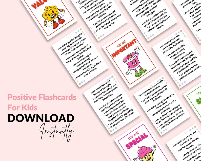 300+ Positive Affirmations for Kids | Printable Flashcards | Gift for ...