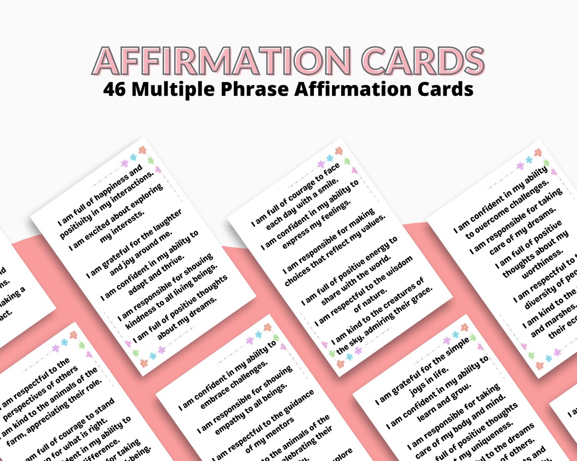 300 Positive Affirmations for Kids Printable Flashcards Gift for Kids ...