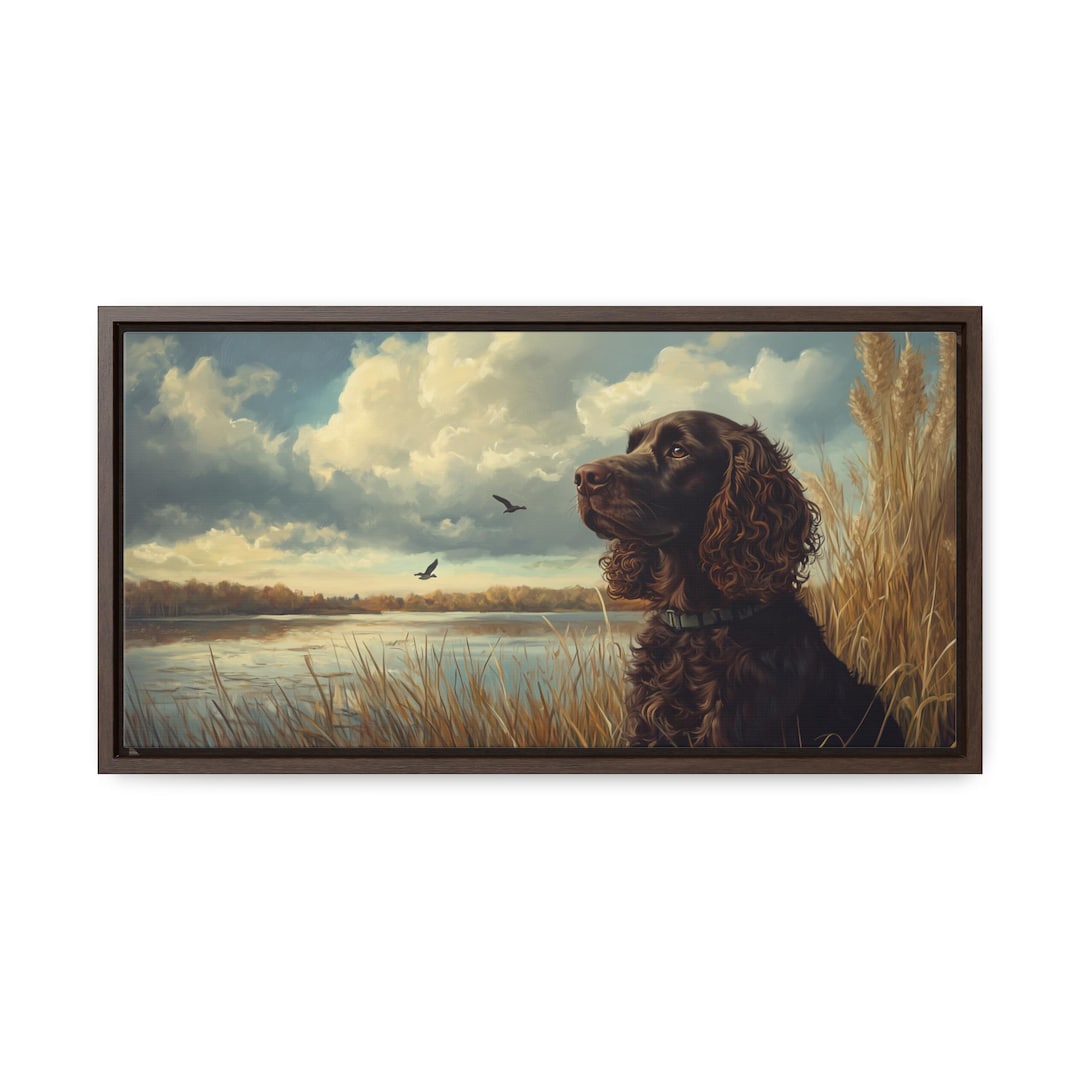 Duck Hunting Artwork, Framed Canvas Print, Duck Hunting Dog, Boykin ...
