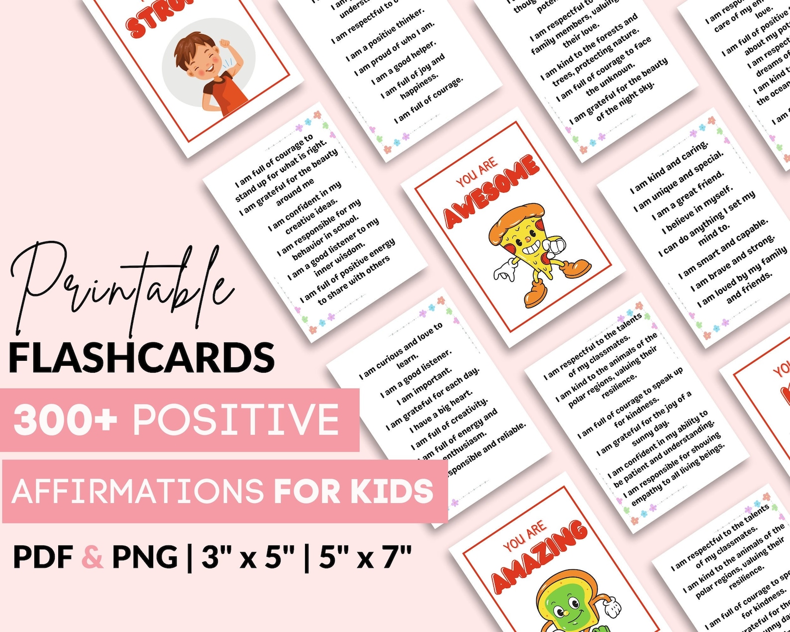 300+ Positive Affirmations for Kids | Printable Flashcards | Gift for ...