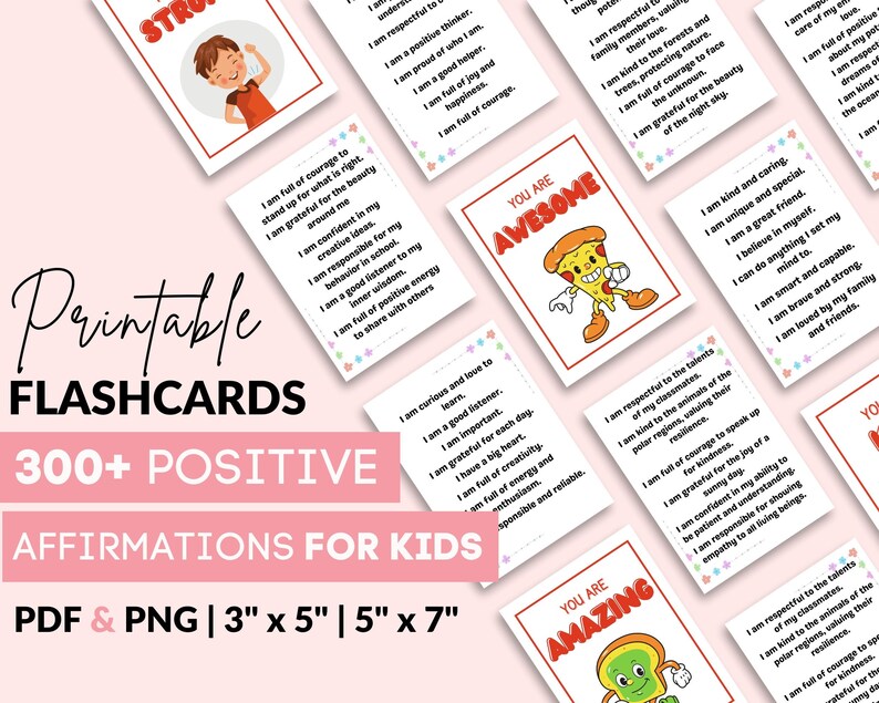 300+ Positive Affirmations for Kids | Printable Flashcards | Gift for ...