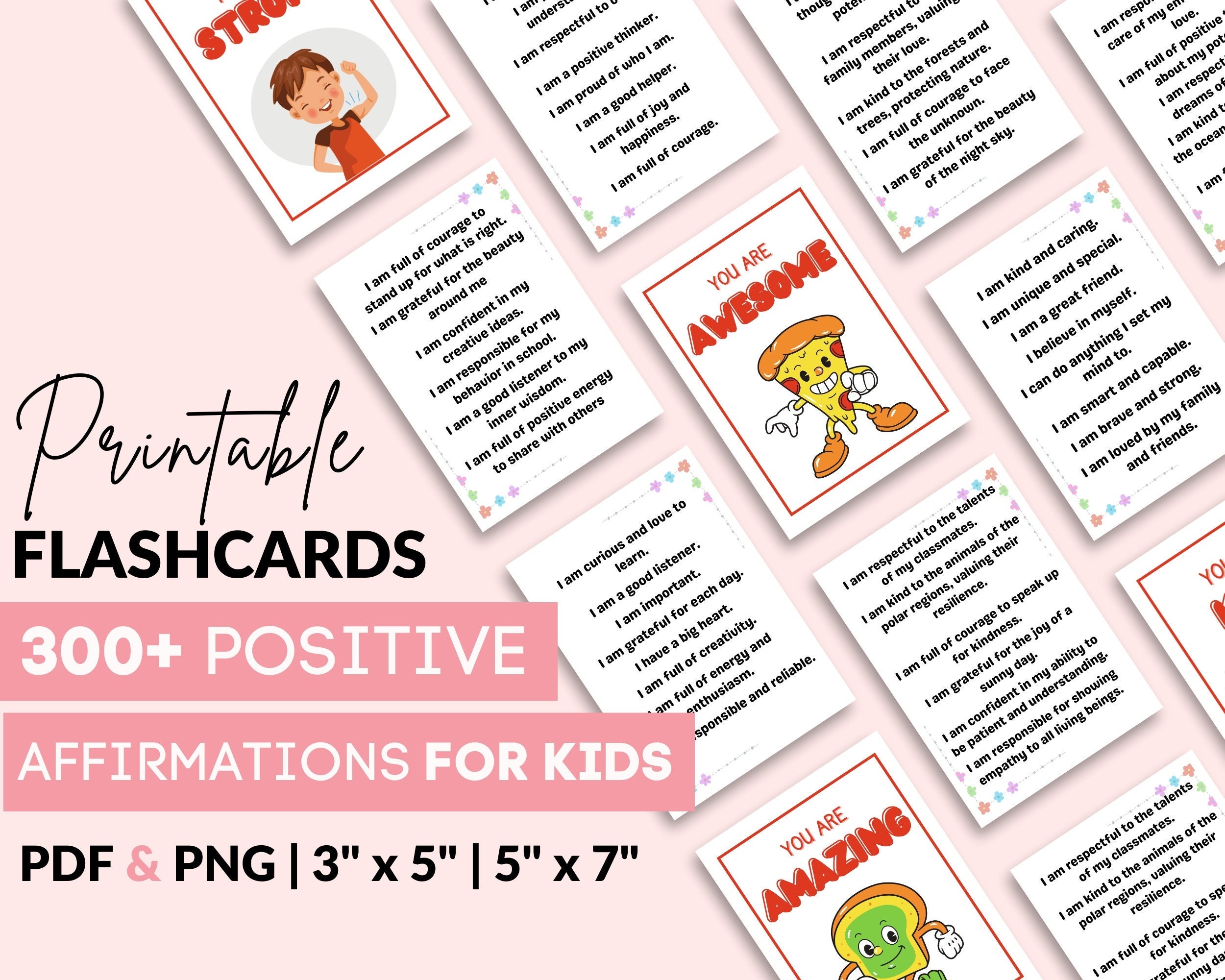 300+ Positive Affirmations for Kids | Printable Flashcards | Gift for ...