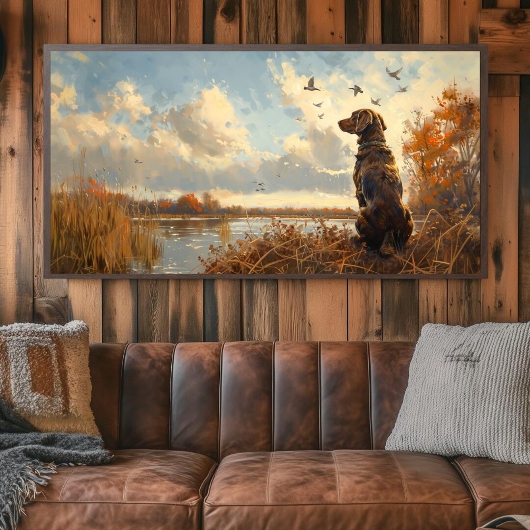 Hunting Dog Canvas Print: Waterfowl Art, Oil Painting Style - Etsy