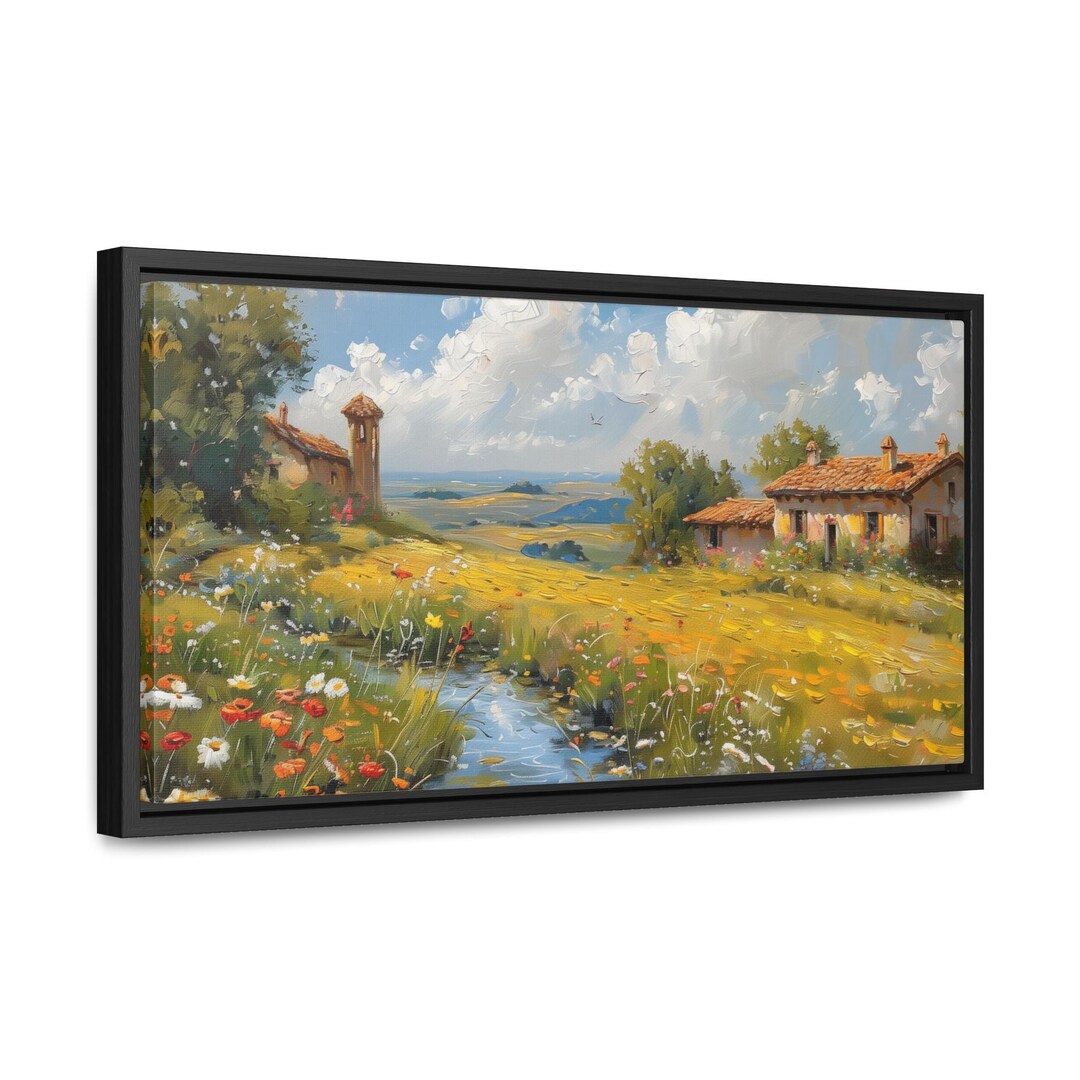 American Southern Countryside in Summer, Framed Canvas Print, Oil ...