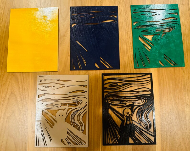 The Scream Wood Layered Art finished - Etsy