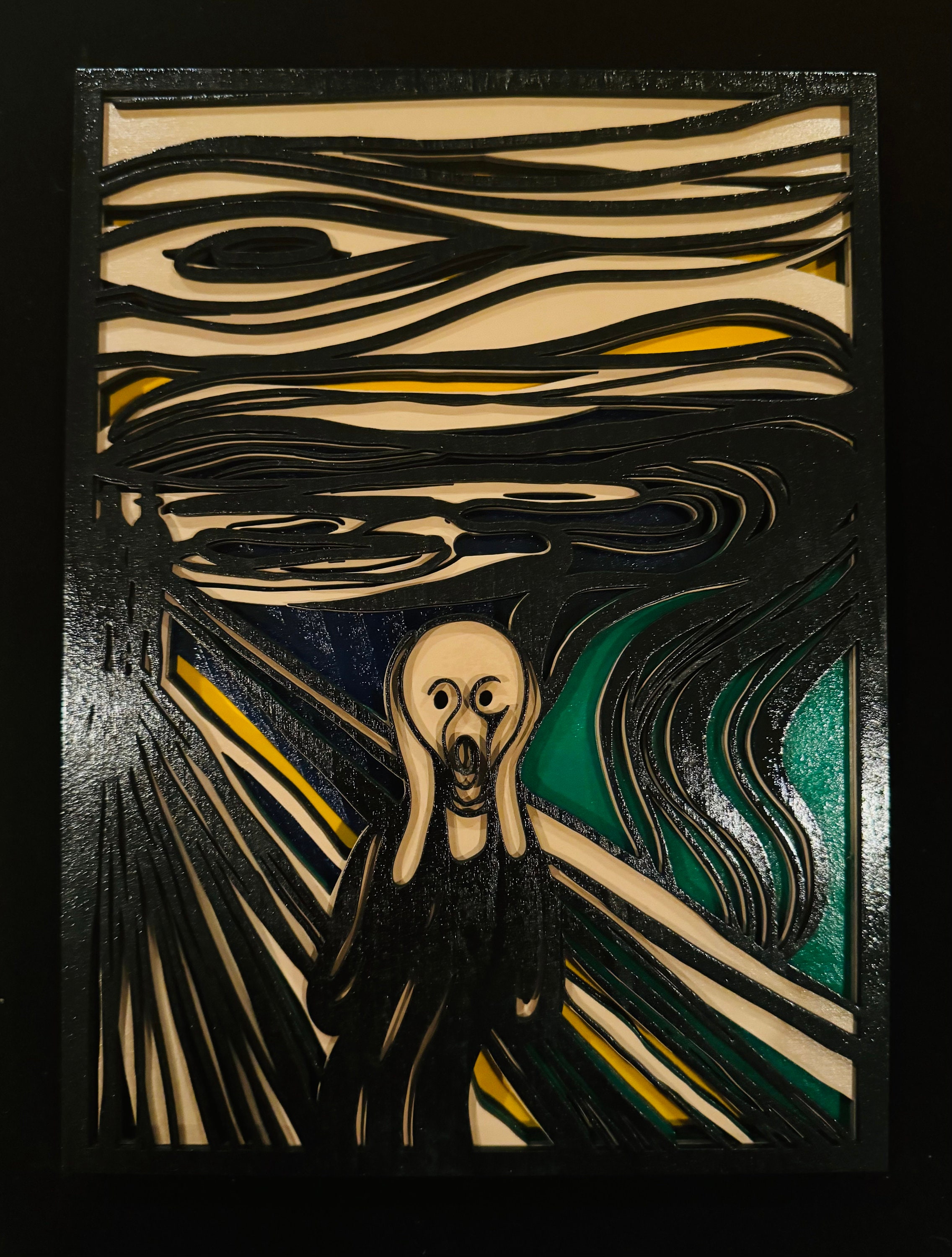 The Scream Wood Layered Art finished - Etsy