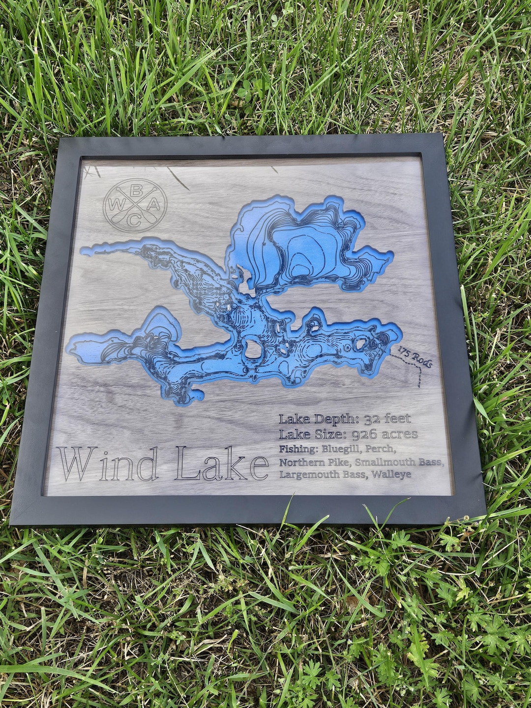 Custom Lake Depth Chart Wall Art: Wood Framed Nautical Decor - Etsy