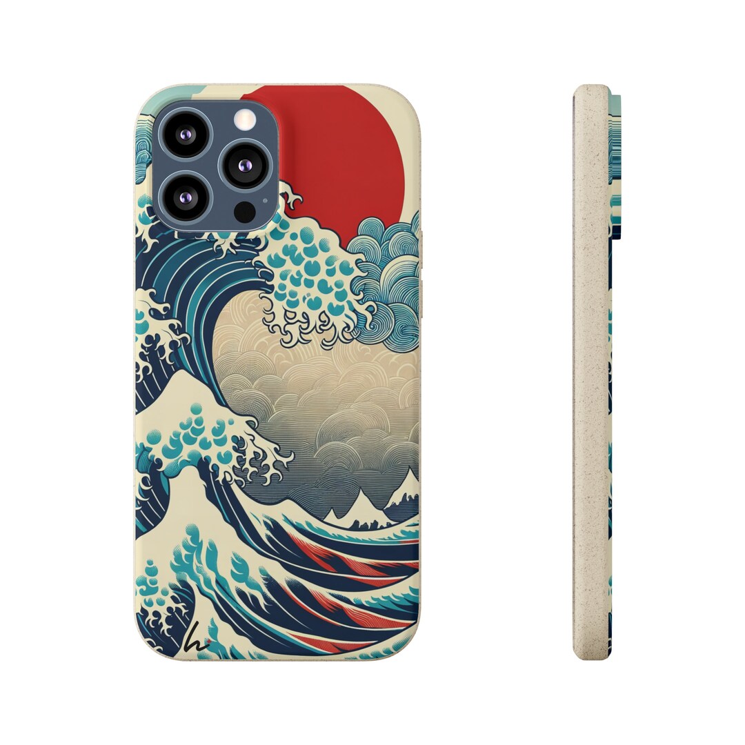 Japanese Big Wave Biodegradable Phone Case Gift Package Iphone/samsung ...