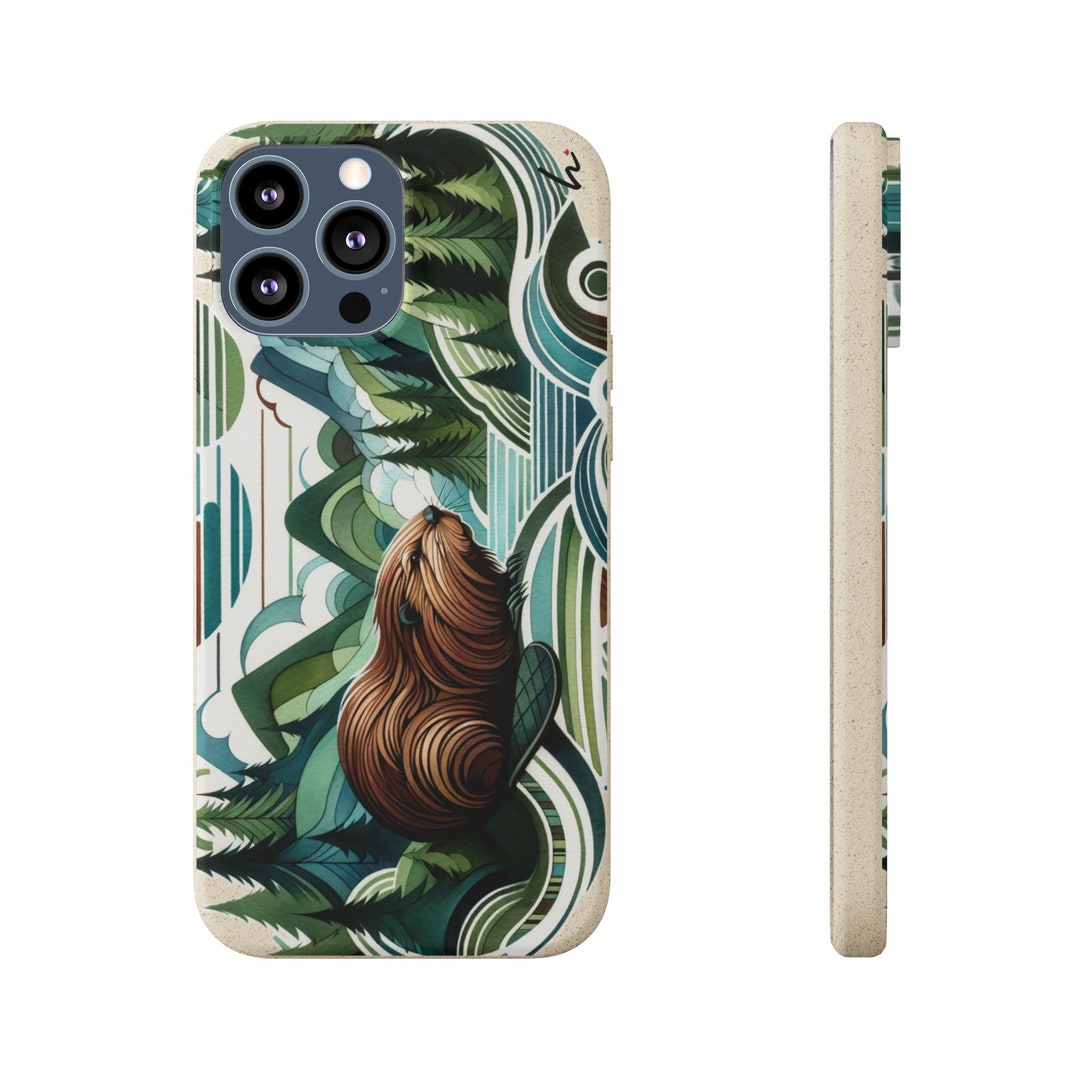 Canadian Cute Beaver Biodegradable Phone Case Gift Packaging Option ...