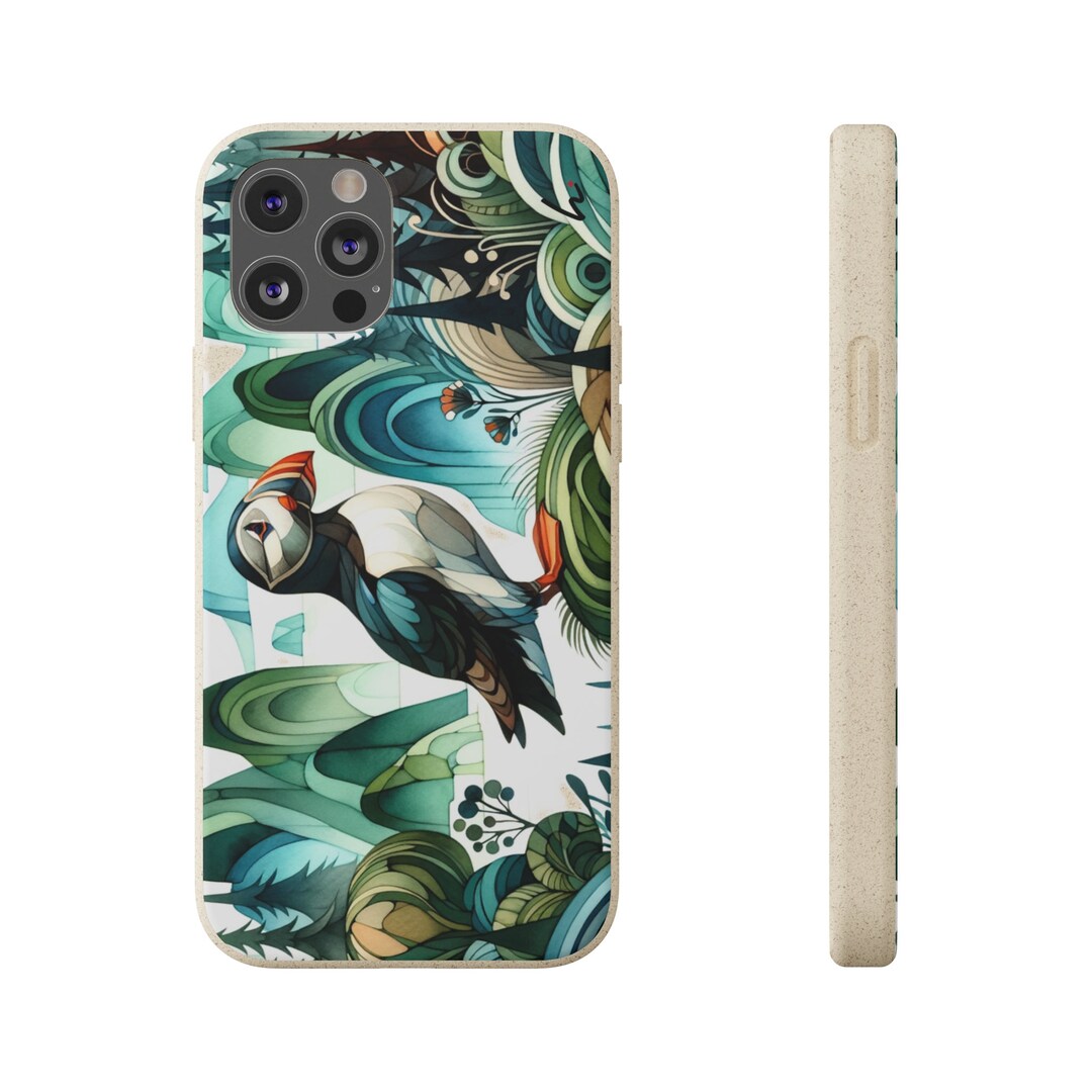 Canadian Cute Puffin Biodegradable Phone Case Gift Packaging Option ...