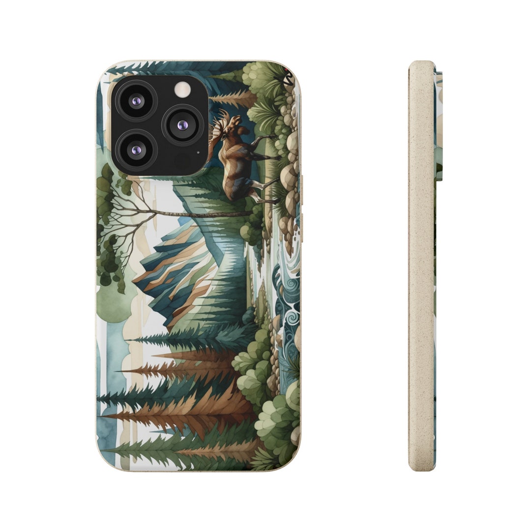 Canadian Cute Moose Biodegradable Phone Case Gift Packaging Option ...