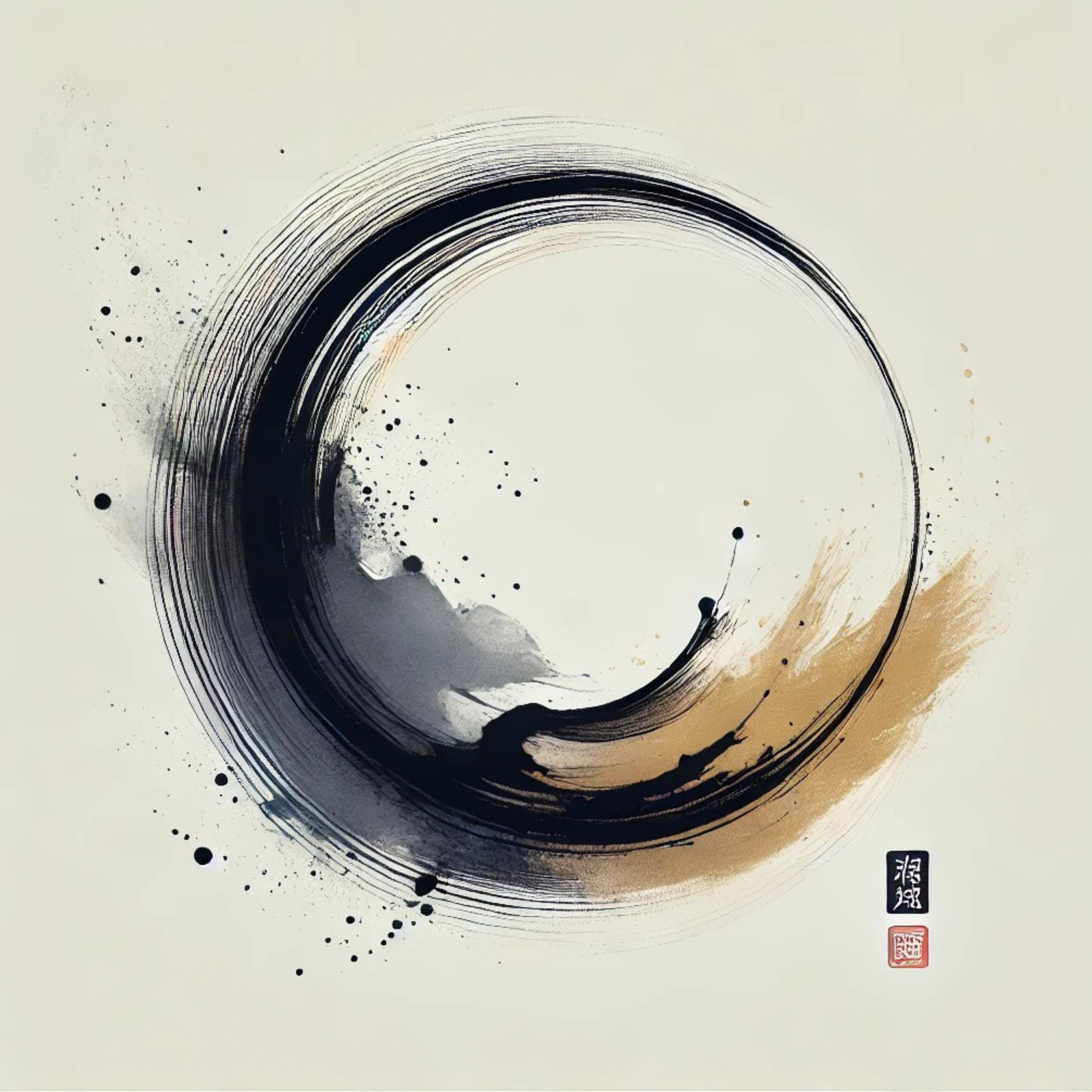 Zen Enso Circle Art - Abstract Watercolor Framed Poster - Serenity for ...