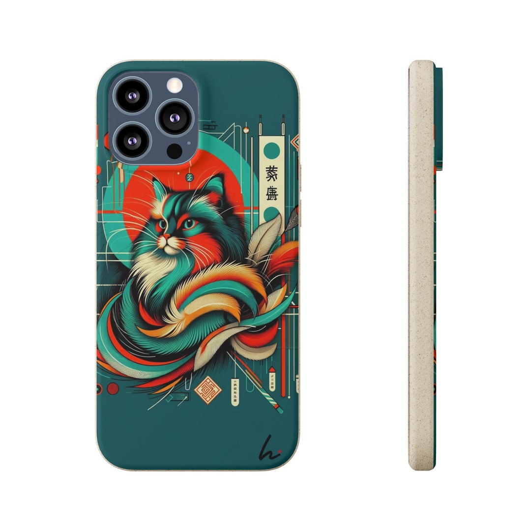 Cool Modern Japanese Cat Design Eco-friendly Biodegradable Wireless ...