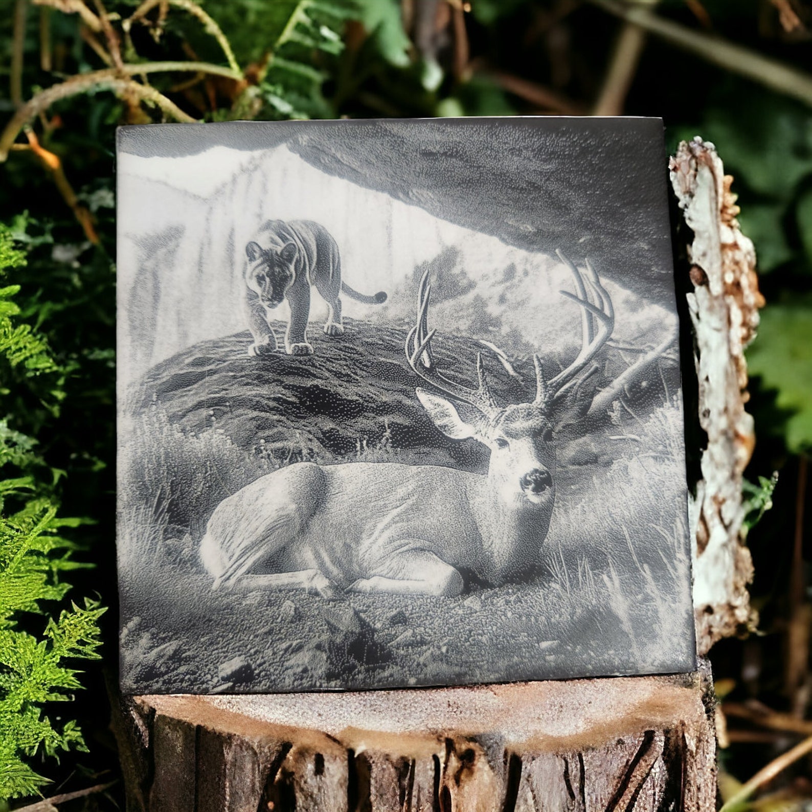 Laser Digital Slate File Deer and Mountain Lion With High Resolution ...