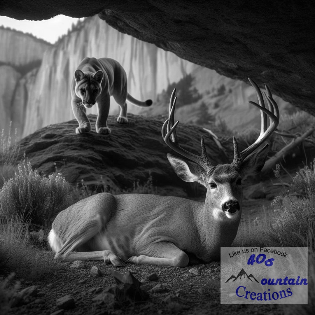 Laser Digital Slate File Deer and Mountain Lion With High Resolution ...