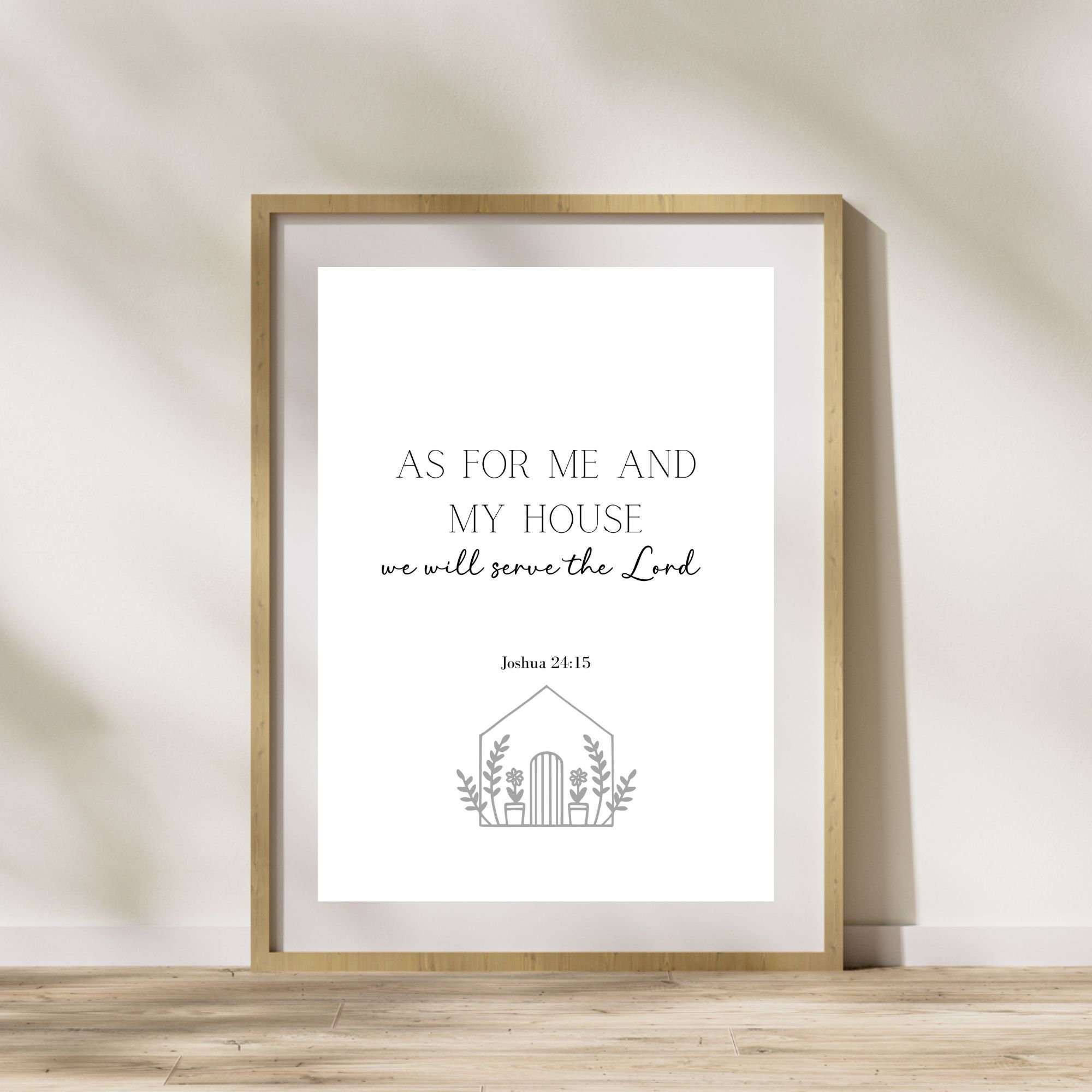 Joshua 24:15, as for Me and My House, Bible Verse Wall Art, Printable ...