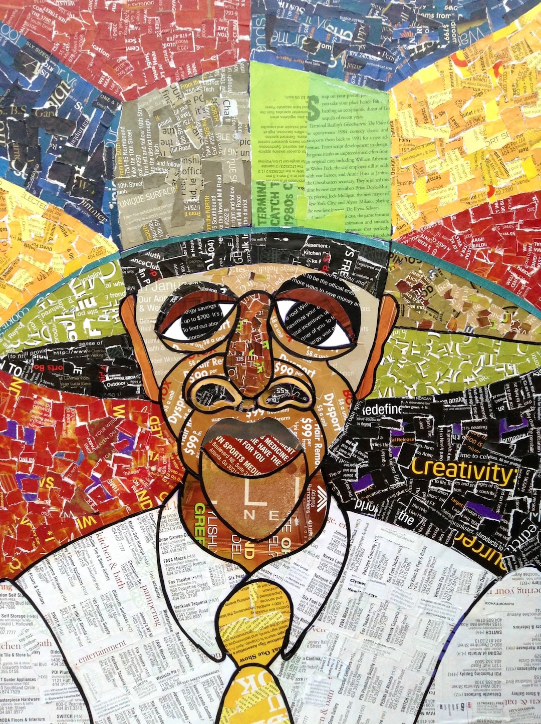 Homeboy, 6.5 X 4.5 Fridge Magnet, Mini Print, Collage Art by Mothusi Sejakgomo, Gift for Men ...