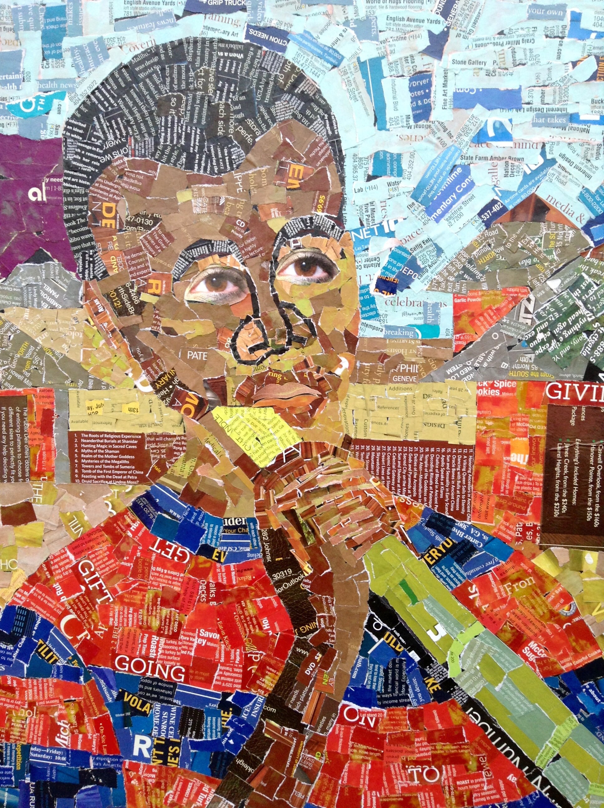 Sugar Cane Eater, Collage Art by Mothusi Sejakgomo, African Artist, Wall Art & Decor, Hand Made ...