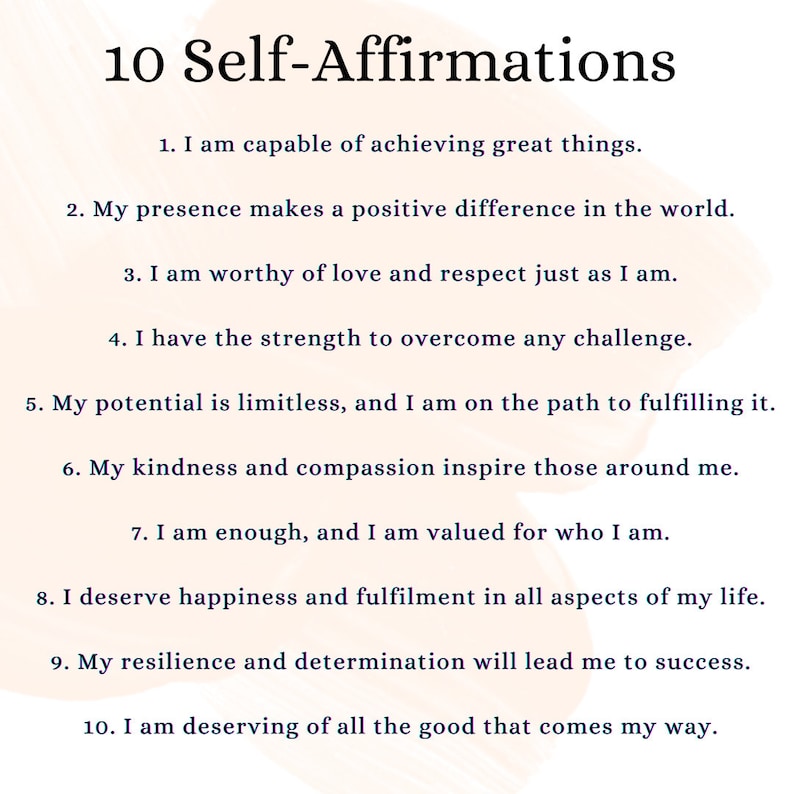10 Self-affirmations - Etsy