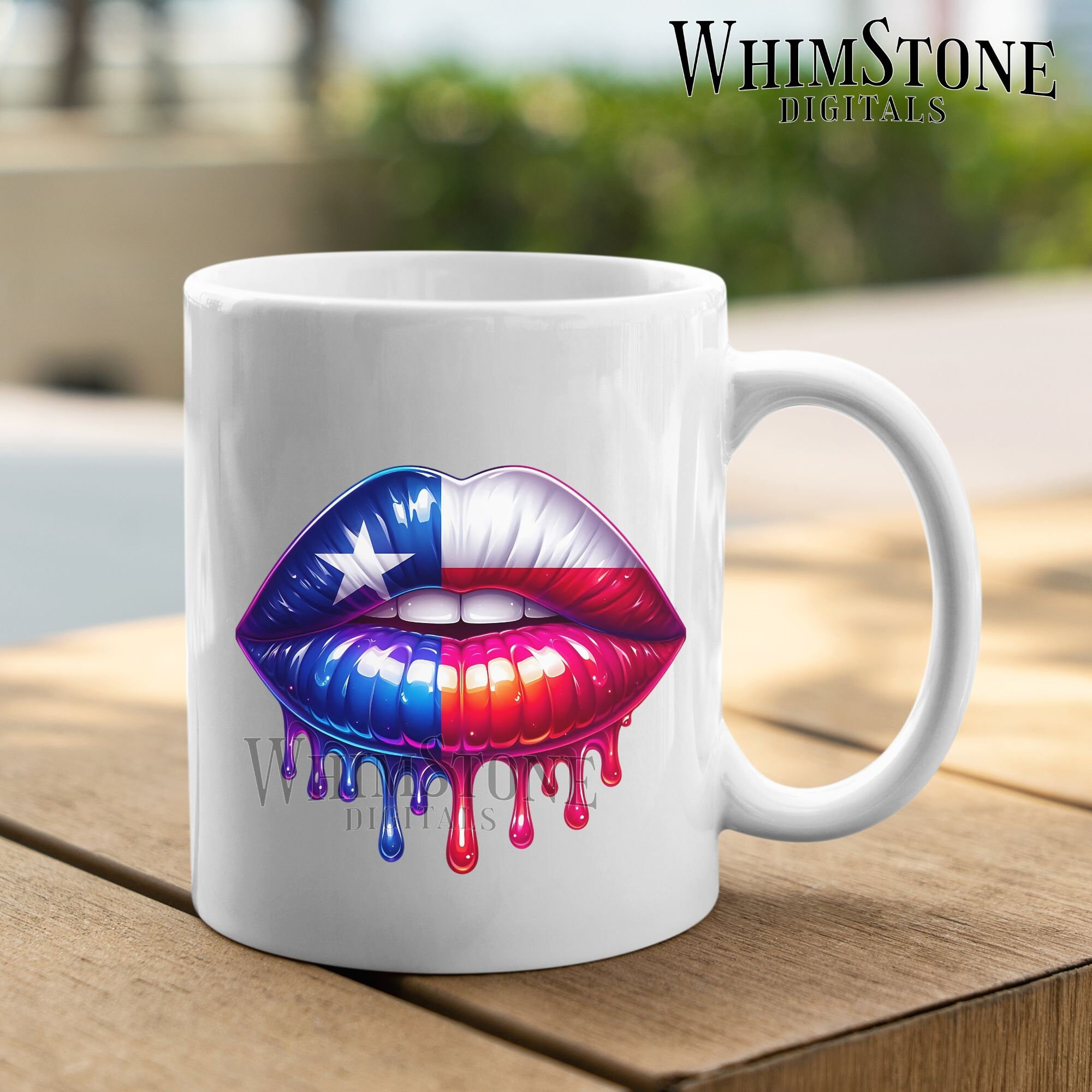 Texas Flag Lips PNG, Kiss Lips Dtf Design, Dripping Lip Clipart, Texas ...