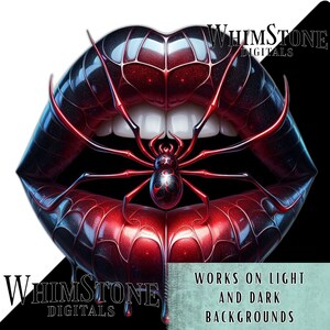 Spider Lips PNG, Spooky Lips Dtf Design, Halloween Clipart, Creepy ...