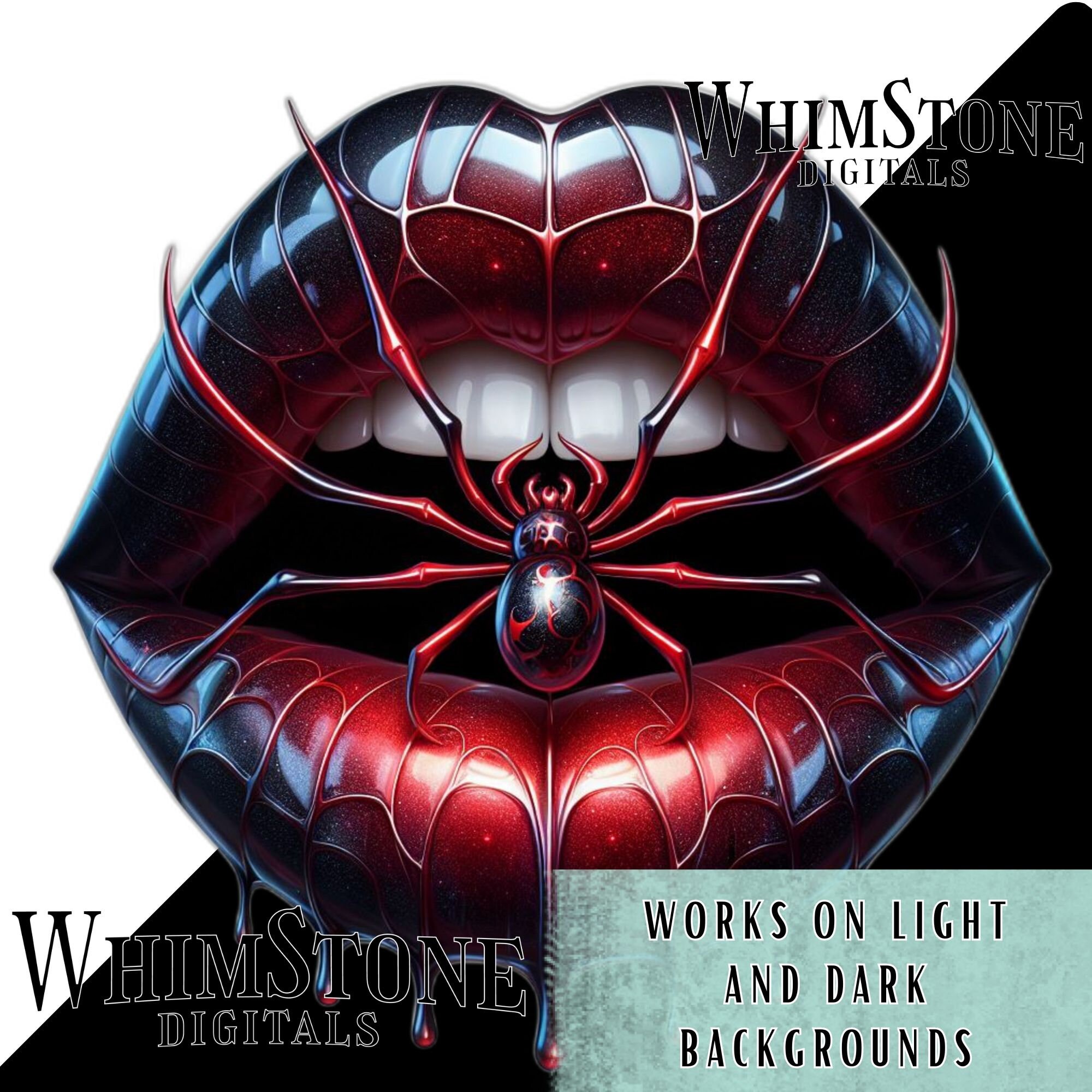 Spider Lips PNG, Spooky Lips Dtf Design, Halloween Clipart, Creepy ...