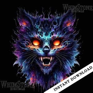 Undead Cat PNG, Creepy Cat Dtf Design, Halloween Clipart, Haunting ...