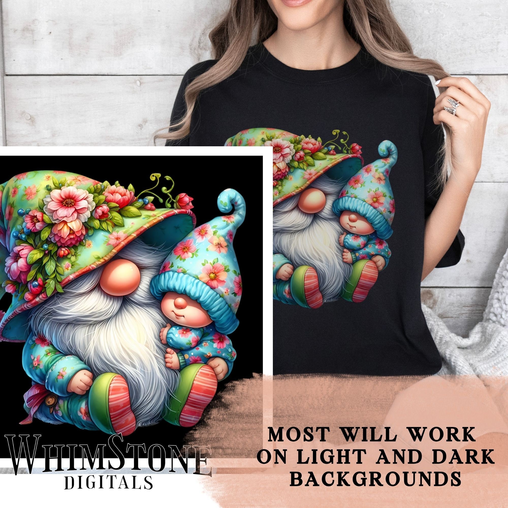 Daddy Gnomes Clipart Bundle, Father Gnomes With Kids PNG Bundle, Father ...