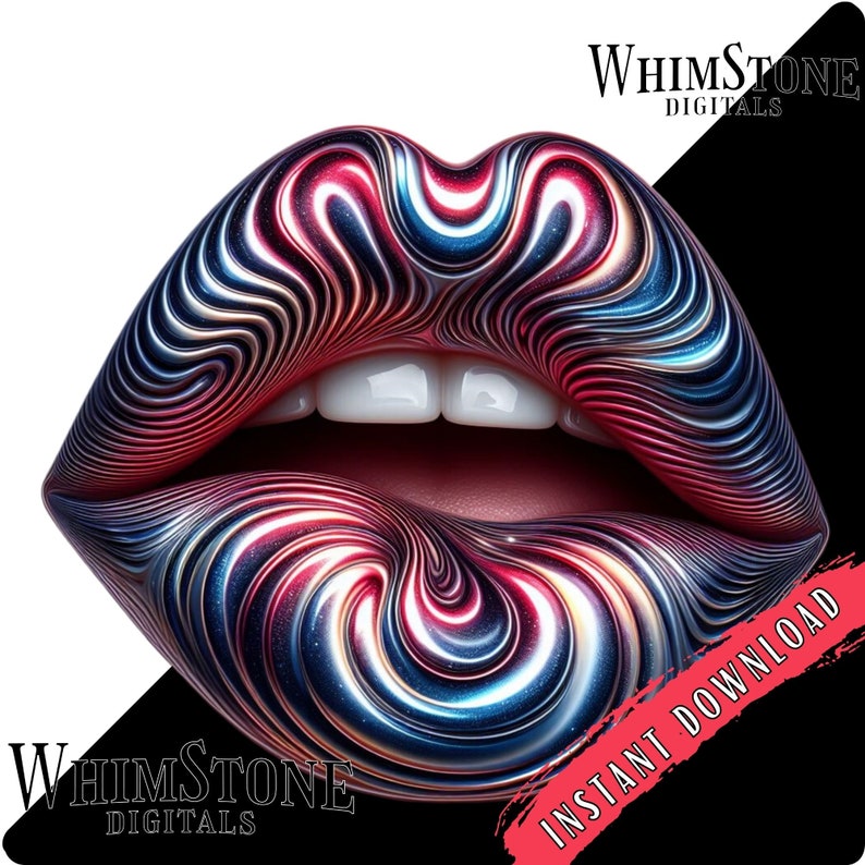 Optical Illusion Lips PNG, Artistic Lips Sublimation, T-shirt Graphic ...