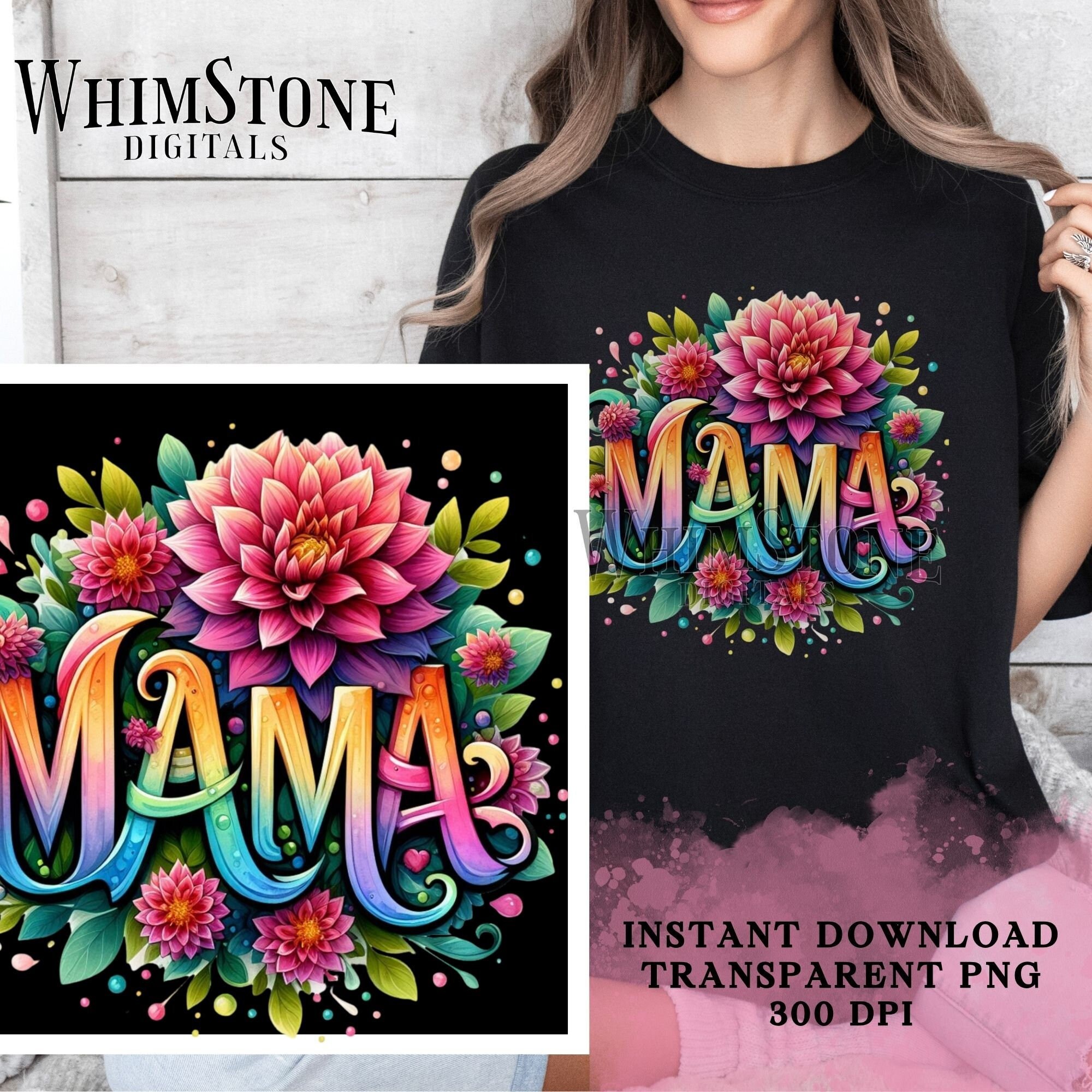 Floral Mama PNG, Mama Dtf, Mama Flower Watercolor Sublimation, Mothers ...