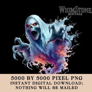 Spooky Ghost PNG, Creepy Ghost Dtf Design, Halloween Clipart, Haunting ...