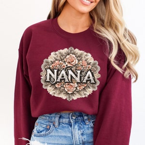Vintage Floral Nana PNG Nana DTF Nana Flower Sublimation Vintage Flowers Png Nana Clipart Nana ...