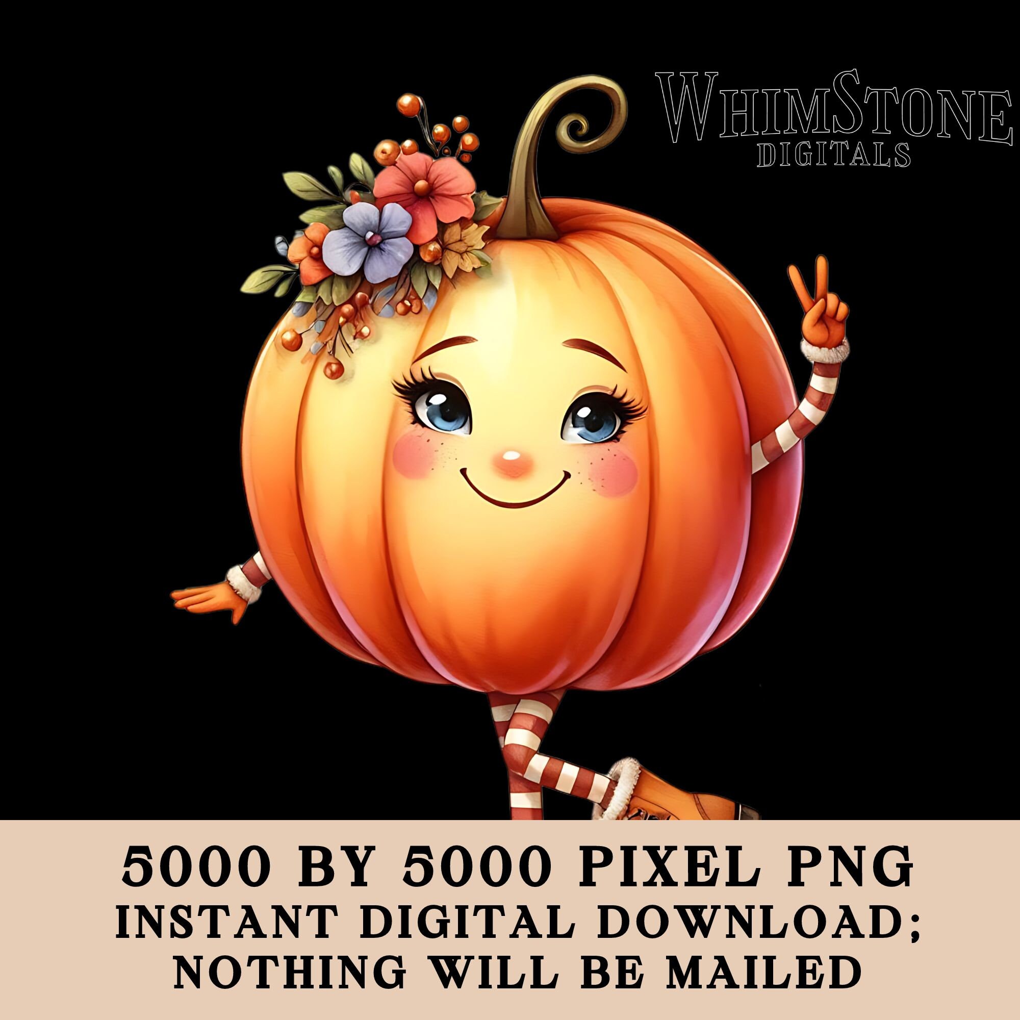 Girly Pumpkin PNG, Pumpkin Dtf Design, Anthropomorphic Pumpkin, Fall ...
