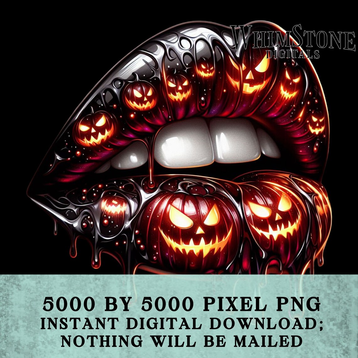 Spooky Lips PNG, Lips Dtf Design, Jack O Lantern Lips Clipart, Kiss ...