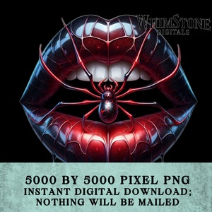 Spider Lips PNG, Spooky Lips Dtf Design, Halloween Clipart, Creepy ...