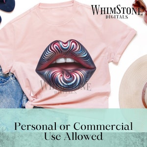 Optical Illusion Lips PNG, Artistic Lips Sublimation, T-shirt Graphic ...