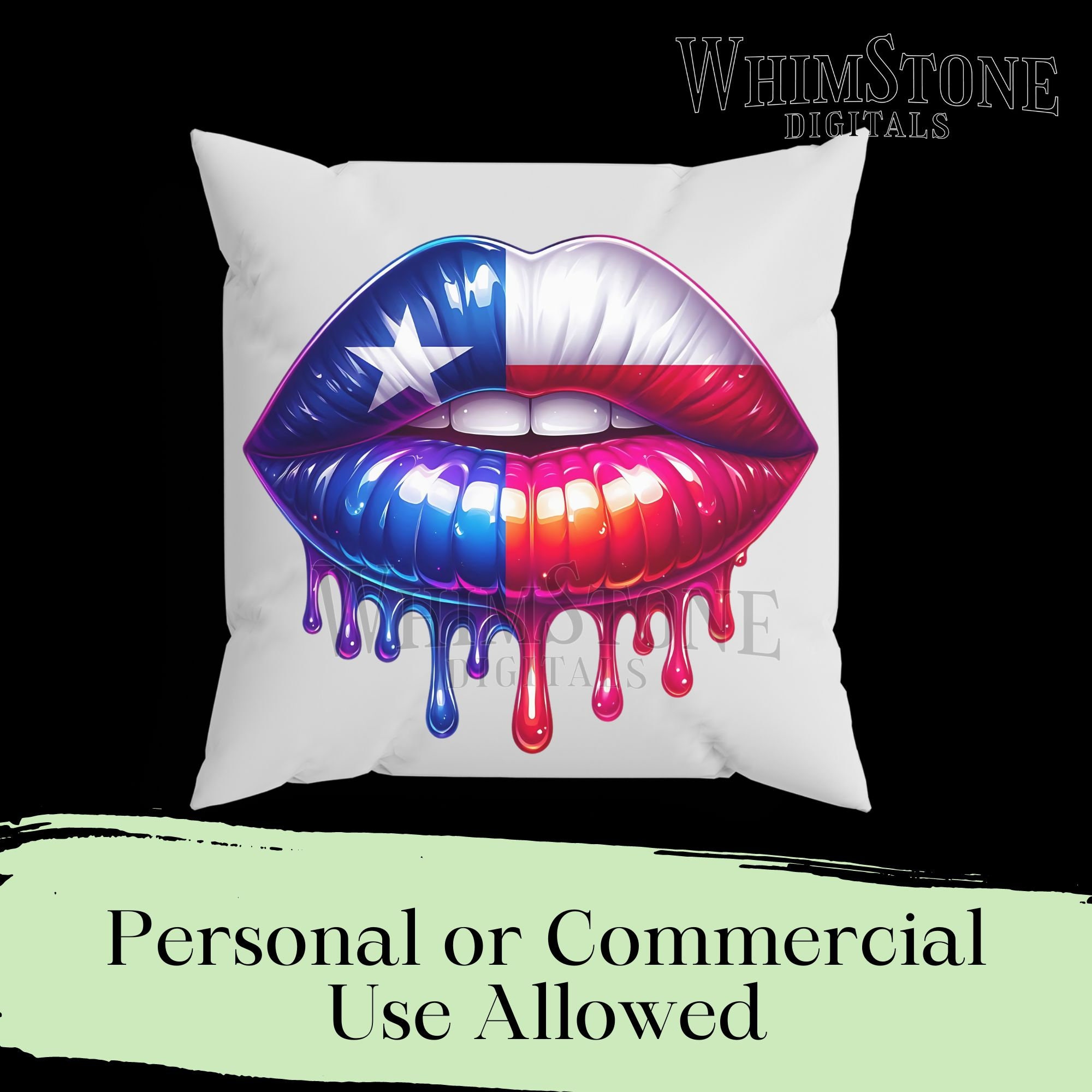 Texas Flag Lips PNG, Kiss Lips Dtf Design, Dripping Lip Clipart, Texas ...