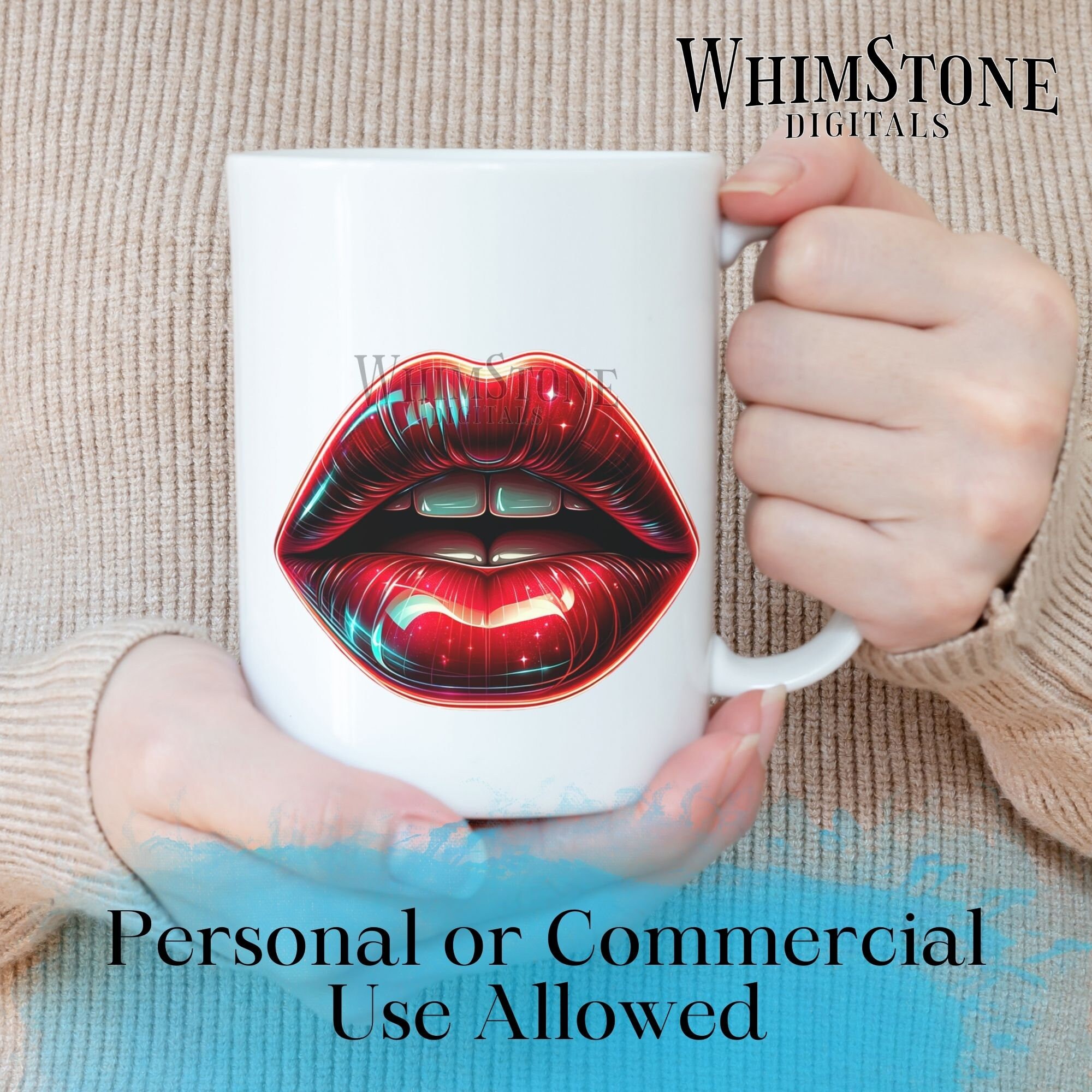 Red Neon Lips PNG, Kiss Lips Dtf Design, Lips Clipart Shimmering Lips ...