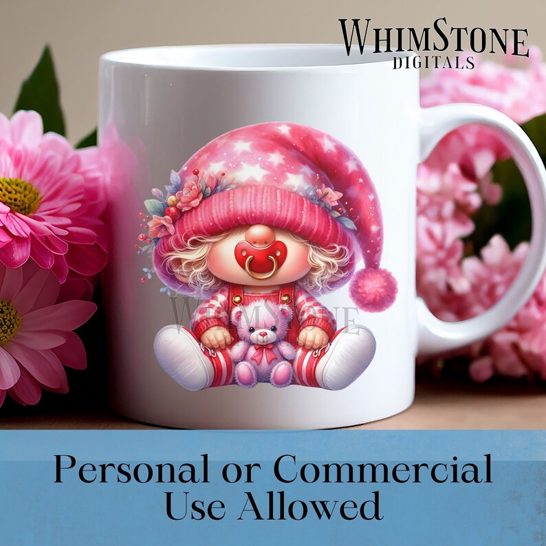 Baby Gnomes Clipart Bundle, Gnome Babies PNG Bundle, Floral Gnomes Pngs ...