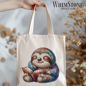 Sloth Reading PNG Sleepy Sloth Dtf Design Mosaic Sloth Sublimation ...