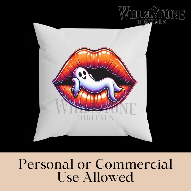 Cute Ghost Lips PNG, Lip Dtf Design, Friendly Ghost Sublimation ...