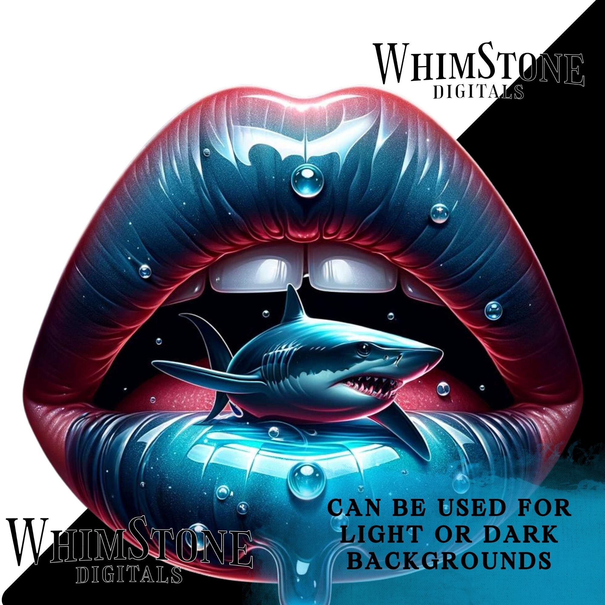 Shark Lips PNG, Kiss Lips Dtf Design, Shark Sublimation, Dripping Water ...