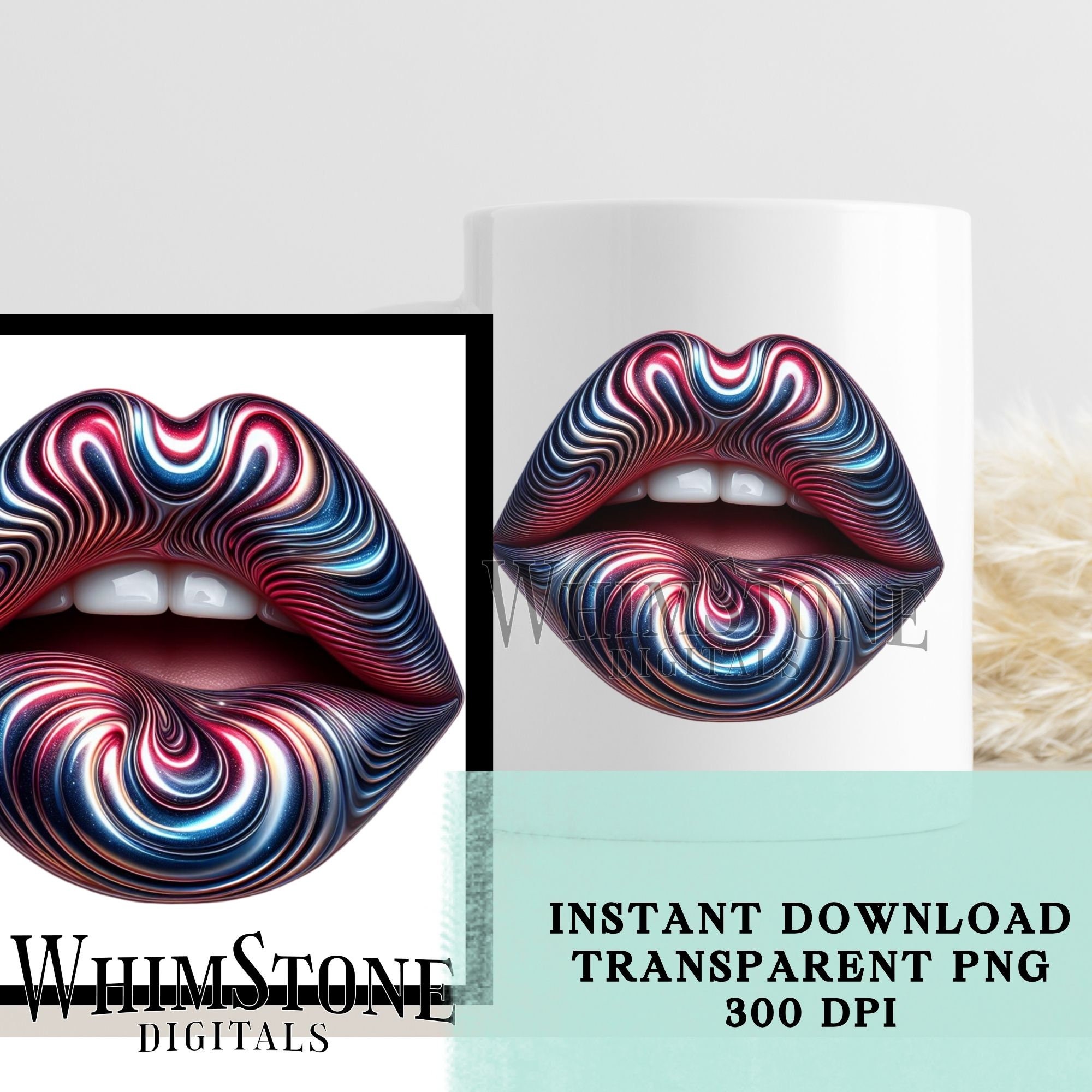 Optical Illusion Lips PNG, Artistic Lips Sublimation, T-shirt Graphic ...