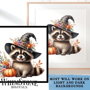 Racoons in Autumn Clipart Bundle, Autumn PNG Bundle, Fall Raccoons Pngs ...
