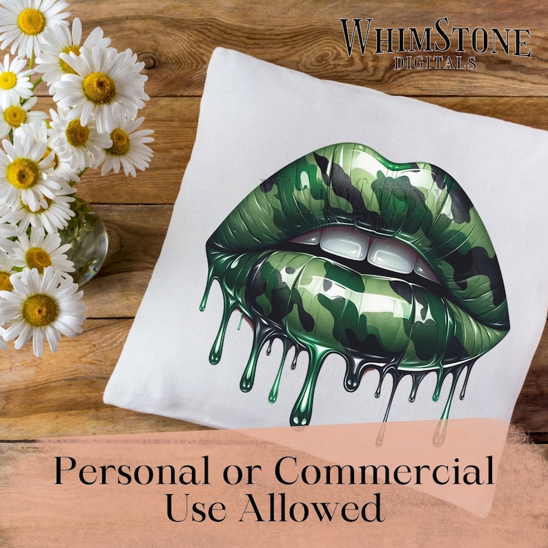 Camouflage Lips PNG Bundle, Camo Lips Clipart, Dtf Design, Licking Lips ...