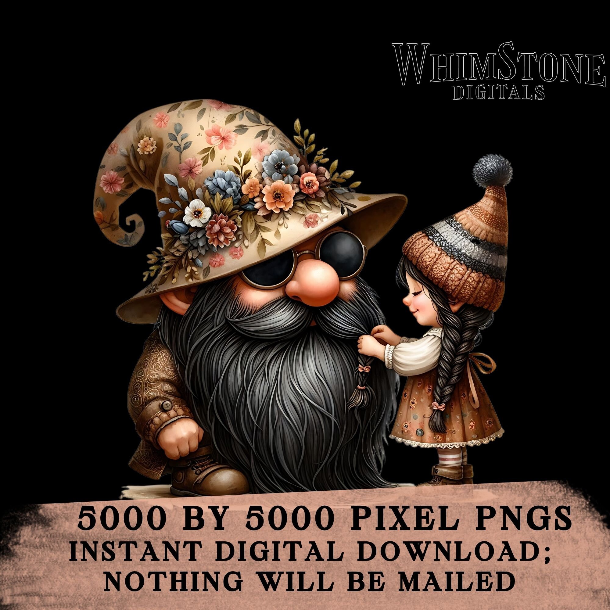 Daddy Gnomes Clipart Bundle, Father Gnomes With Kids PNG Bundle, Father ...
